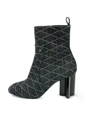 LOUIS VUITTON Silhouette Flower Heel Ankle Boots