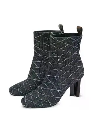 LOUIS VUITTON Silhouette Flower Heel Ankle Boots