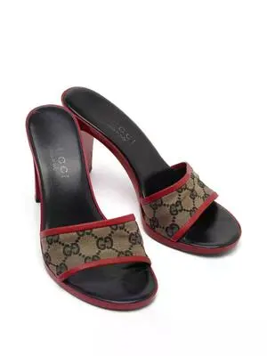 Gucci Gg Canvas Block Heel Sandals