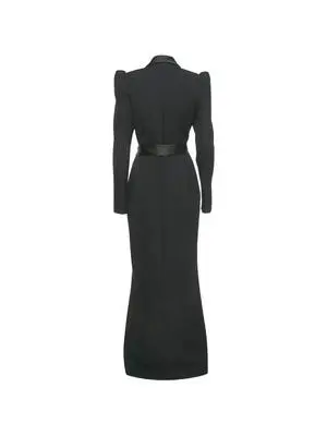 Alexandre Vauthier Wool Satin Collar Maxi Dress