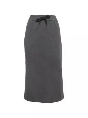 Brunello Cucinelli Drawstring Pencil Midi Skirt