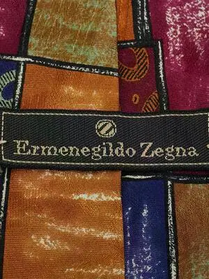 Ermenegildo Zegna Geometric-pattern Silk Tie