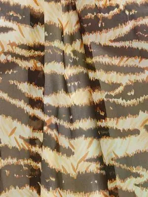 Dolce & Gabbana Tiger-print Silk Sleeveless Blouse - Brown