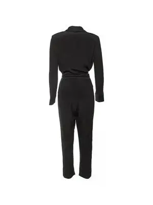 Gucci Silk Wrap Neck Long Sleeve Jumpsuit
