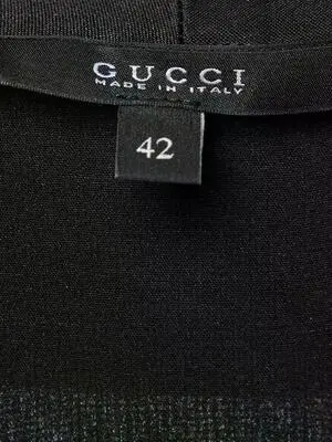 Gucci Silk Wrap Neck Long Sleeve Jumpsuit