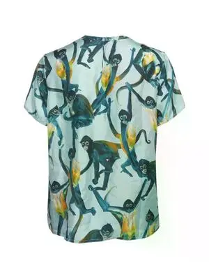 Valentino Garavani Monkey Print Silk Top