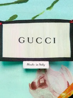 Gucci Floral Print Ruffled Silk Blouse