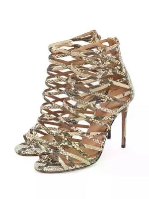 AQUAZZURA Snakeskin-embossed Gladiator Stiletto Sandals