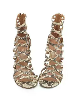AQUAZZURA Snakeskin-embossed Gladiator Stiletto Sandals