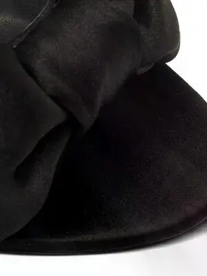 GIUSEPPE ZANOTTI Satin Knotted Bow Stiletto Sandals - Black