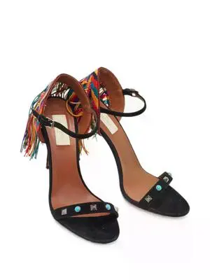 Valentino Garavani Suede Rockstud Fringe Sandals