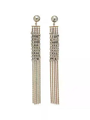Dior J'adior Crystal Chain Tassel Drop Earrings - Gold