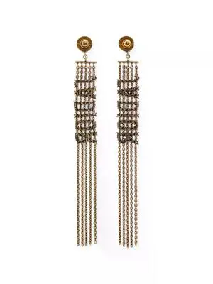 Dior J'adior Crystal Chain Tassel Drop Earrings