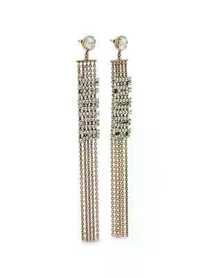 Dior J'adior Crystal Chain Tassel Drop Earrings