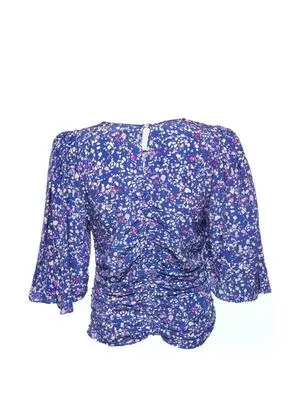 Isabel Marant Étoile Ruched Speckle-print Blouse