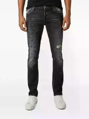 Dsquared2 Distressed Paint-splatter Slim-fit Jeans