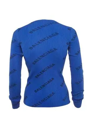 Balenciaga Logo-print Rib-knit Sweater