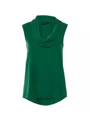 Carolina Herrera Drape-neck Sleeveless Blouse