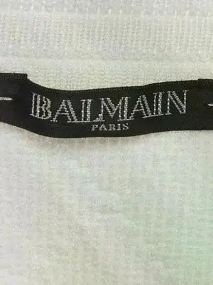 Balmain Diamond-pattern Button-detail Crew Neck Sweater
