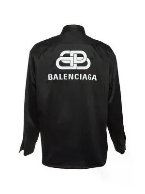 Balenciaga Logo-embroidered Double-sleeve Shirt