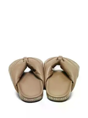 Balenciaga Leather Knot Flat Sandals