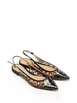 GIANVITO ROSSI Animal-print Slingback Ballet Flats