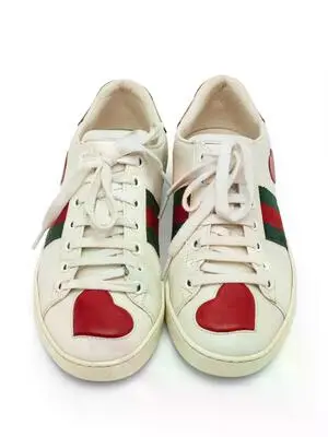 Gucci Ace Heart Motif Sneakers - Neutrals