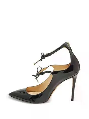 JIMMY CHOO Leather Patent Hoops Tie-detail Pumps