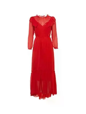 Maje Chiffon Ruffle Maxi Dress