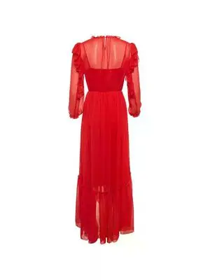 Maje Chiffon Ruffle Maxi Dress
