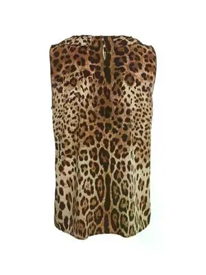 Dolce & Gabbana Leopard Print Ruffled Blouse
