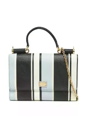 Dolce & Gabbana Sicily Striped-wallet On Chain - Black