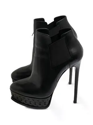 Casadei Calf Leather Platform Ankle Boots