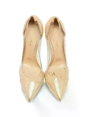 GIANVITO ROSSI Plexi Pointed-toe Pumps - Gold