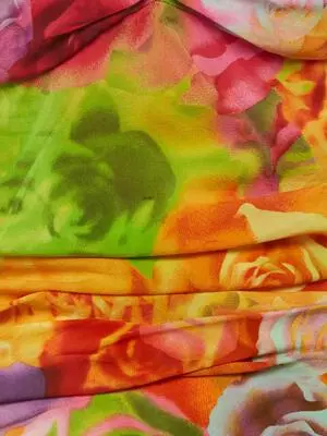 Versace Floral-print Ruched Dress