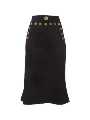 Dolce & Gabbana Midi Skirt With Anchor Buttons