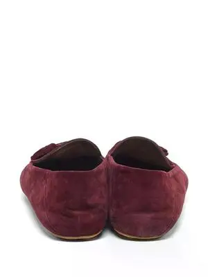 Loro Piana Suede Tassel Detail Loafers - Red