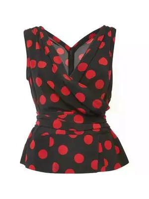 Dolce & Gabbana Polka-dot V-neck Wrap Top