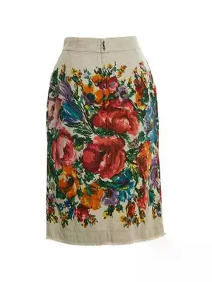 Dolce & Gabbana Floral Print Midi Skirt