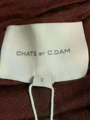 CHATS BY C.DAM Burgundy Draped Sleeveless Rear Zip Mini Dress