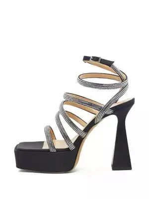 Mach & Mach Sydney Crystal-embellished Sandals - Black