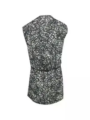 Balenciaga Scribbled Noise-print Mini Dress - White