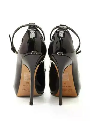 Dior Leather Patent Finish Ankle Strap Platform Pumps