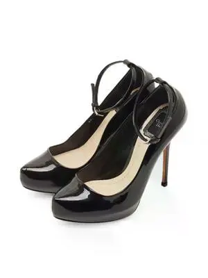 Dior Leather Patent Finish Ankle Strap Platform Pumps