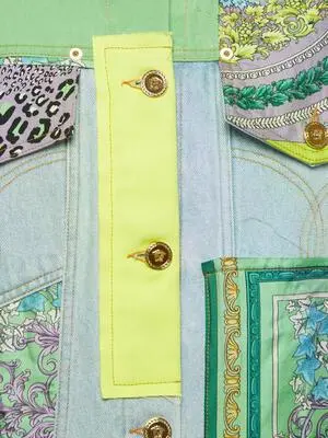 Versace Mixed-print Patchwork Denim Jacket