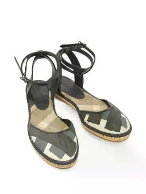 Burberry Check Ankle-strap Espadrilles - Blue