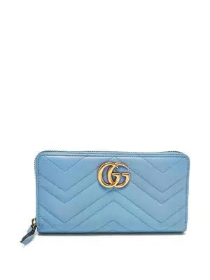 Gucci Gg Marmont Matelassé Wallet - Blue