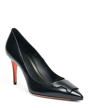 Santoni High-heel Patent Leather Pumps - Black