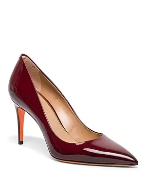 Santoni High-heel Patent Leather Pumps - Red