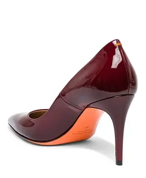 Santoni High-heel Patent Leather Pumps - Red